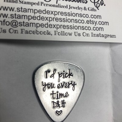 I'd Pick You Every Time Guitar Pick Personalized Pick - Etsy