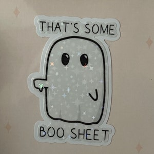 Funny Ghost Sticker, Halloween Stickers, Spooky Season, Boo Sheet ...