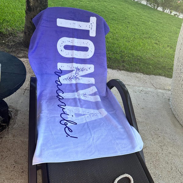 Solid Bold Font Style Personalized Beach Towel Personalized Name Bath ...