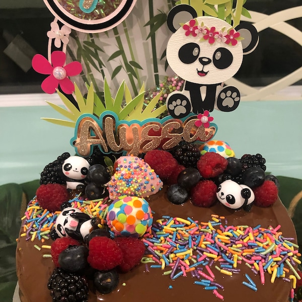 Panda Cake Topper, Panda Shaker Cake Topper, Panda Cake Decorations, Cute Panda, Cake Topper ...