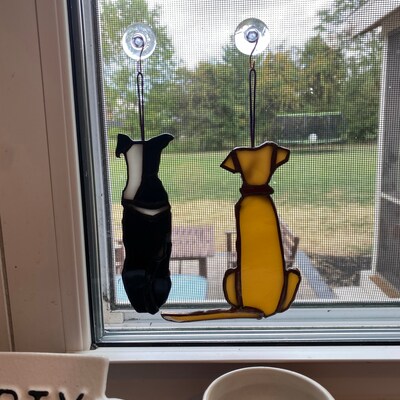 PET DOG CUSTOM Stained Glass Window Decor Sun Catcher Free Shipping - Etsy