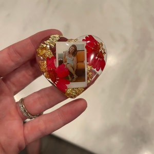 Resin Photo Keychain With Flowers Photo Keychain Resin - Etsy