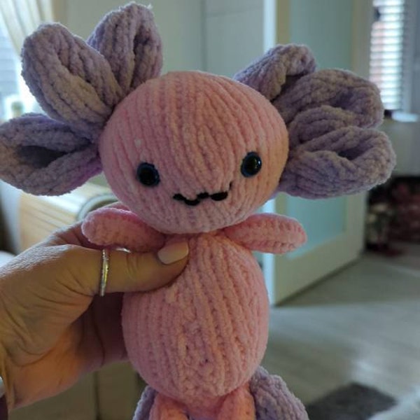 PDF Knitting Pattern Axolotl Inspired Soft Toy Plush 32cm Flutterby ...