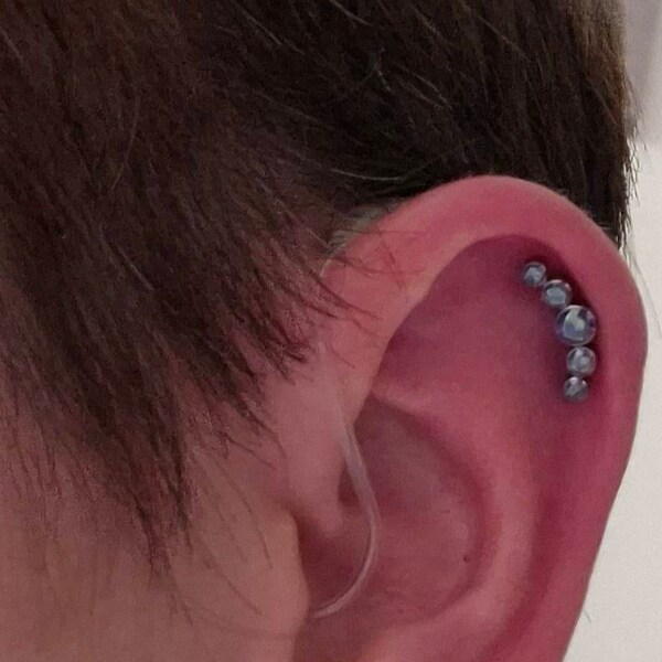 Earrings Rings Double Open Stack Nose Ring CZ 316L Surgical Steel Nose ...