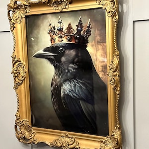 King Crow Print, Vintage Poster, Art Poster Print, Dark Academia ...