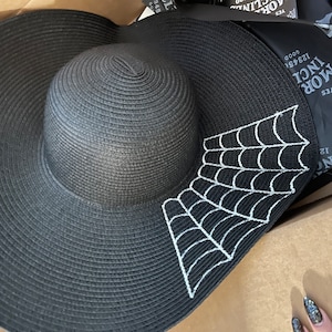 Vegan Felt Wide Brim Hat Goth Witch Horror Fedora Hat XL Brim wrought ...