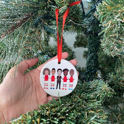 Arsenal Christmas Tree Decoration Flat Ceramic Bauble Arteta Saka Jesus ...