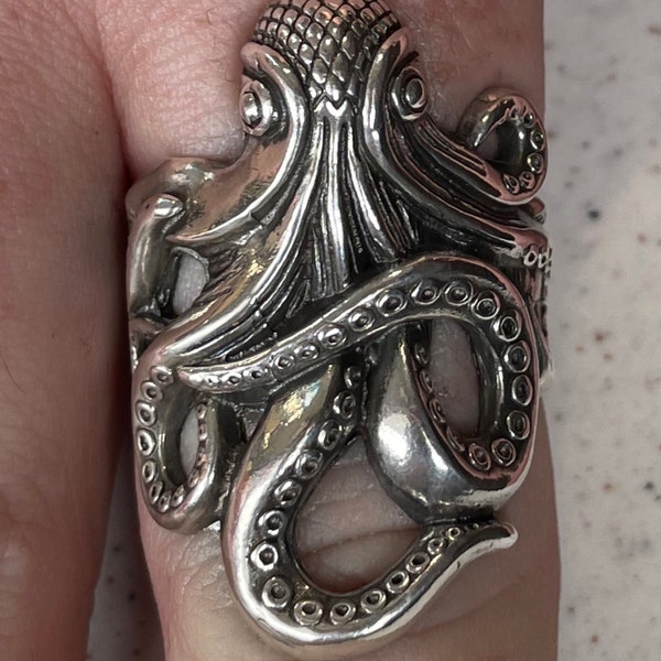 Kraken Ring .925 Solid Sterling Silver/sea Monster/octopus/pirates/rum ...