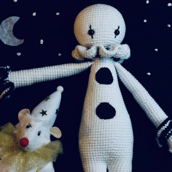 Pierrot Crochet, Pierrot Doll, Black and White Doll, Pierrot Clown ...