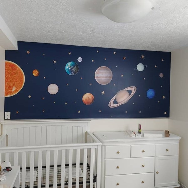 Planets, Moon and Stars, Solar System Wall Sticker - Etsy