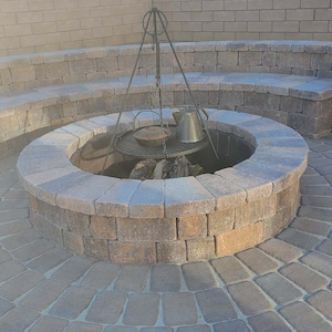 Wilderness Fire Pit With Grill and Pot Hangers - Etsy