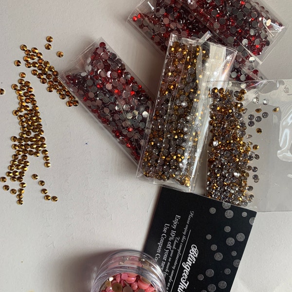 1000 3mm CHOOSE COLOR Flatback Resin Rhinestones Ss12 High Quality ...