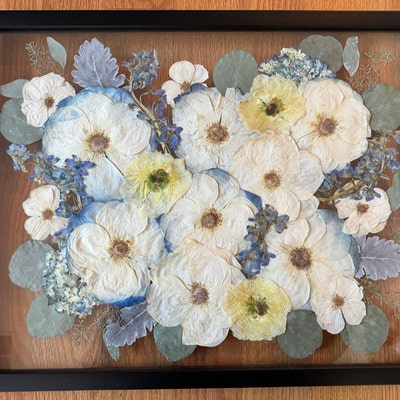 11x14 Custom Floral Shadow Box Wedding Flower Shadow Box Funeral ...