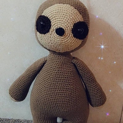 Lolo the Big Sloth Crochet Pattern in English and Spanish 21.25 In./54 ...