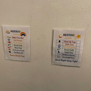 Kids Morning/bedtime Checklist Printable Chore Chart Kid Routine Chart ...