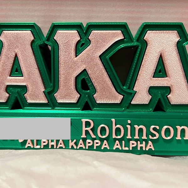 Alpha Kappa Alpha Inspired AKA Pink and Green Customizable Desk Name ...