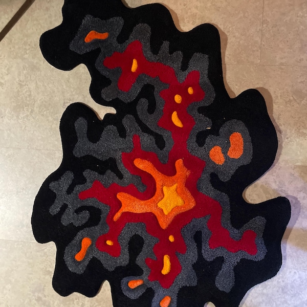 Hand Tufted Wavy Rug / Handmade Rug, Tuft Rug, Housewarming Gifts ...