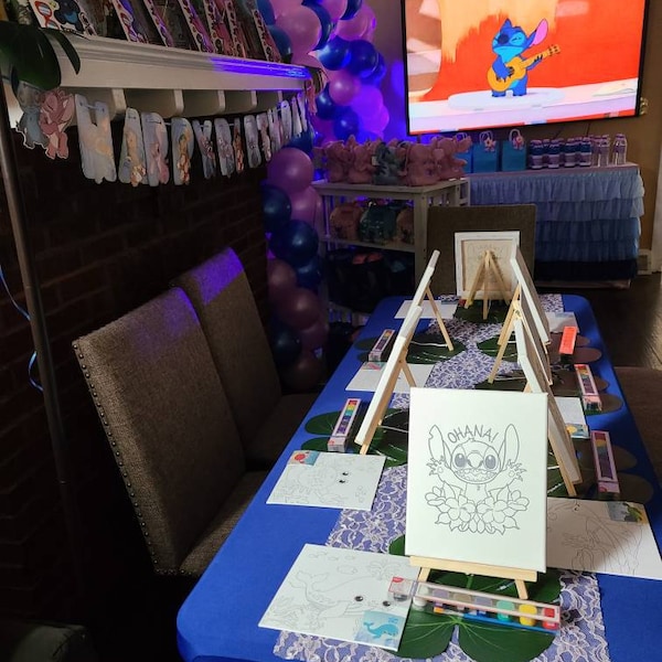 DIY Party Canvas, Ready to Paint Lilo & Stitch Canvas - Etsy