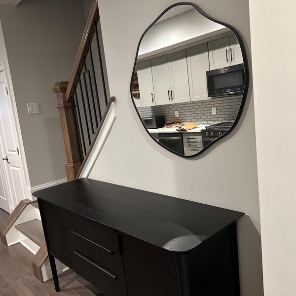 Pill Shaped Mirror Vertical Oval Mirror Minimalist Wall Mirror Capsule ...