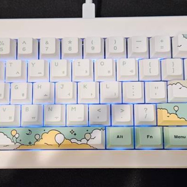 132 Keys Warm Cat Korean Keycap Set, PBT, Cherry, Hangul Keycaps Kor ...