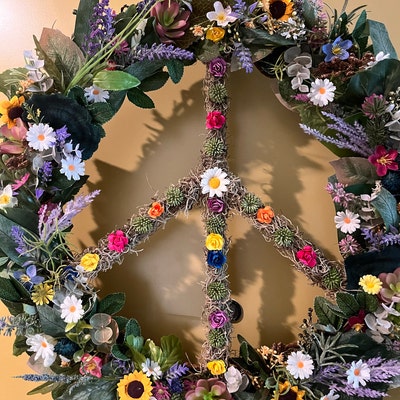 18 Wildflower and Greenery Peace Sign - Etsy
