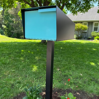 Modern Mailbox Mid Century Modern Mailbox Horizontal Black - Etsy