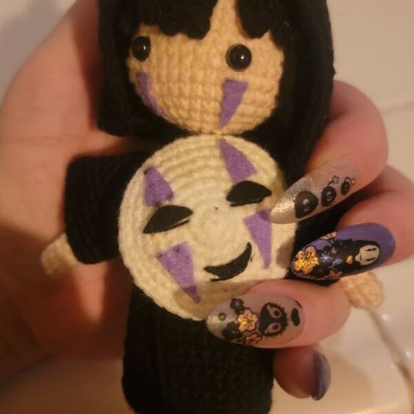 Ready to Go: Handmade Crochet Spirited Plush No Face Man Faceless Man ...