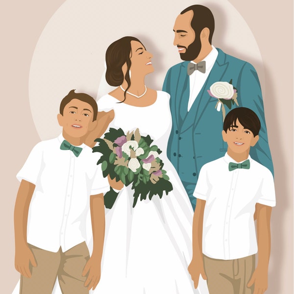 Minimaliste Personalised Portrait, Custom Illustration Faceless, Custom ...