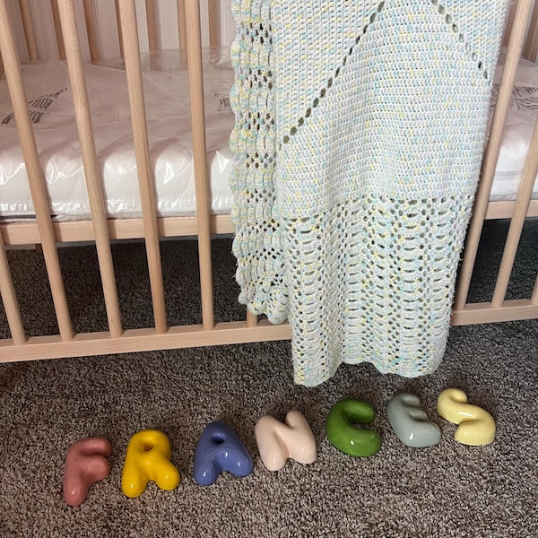 Ceramic Bubble Letters-ceramic Bubble Letter: Colorful Handmade ...