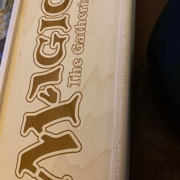 Wooden Trading Card Deck Box With Hinged Lid Box With Dividers Fits ...