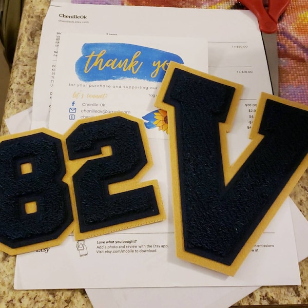 6" Chenille Varsity Letterman Letters and Numbers - Etsy