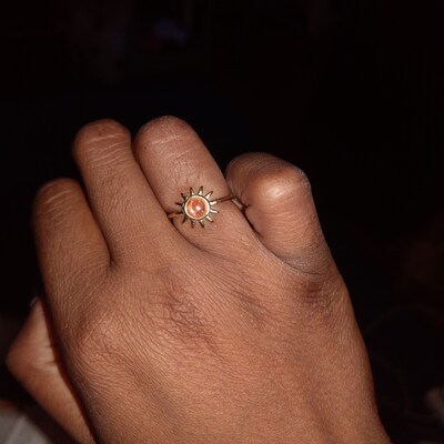 Gold Sun Ring, Sunstone Ring, Celestial Sun Ring, Tiny Sun Ring ...