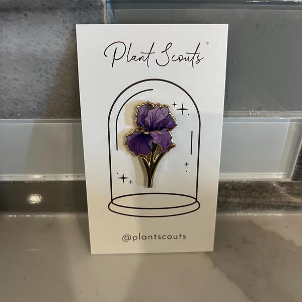 Iris Floral Lapel Pin | February Birth Month Flower Lapel Pin Birth ...