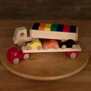 Wooden Toy Truck Logging Truck Wooden B-train Logging - Etsy