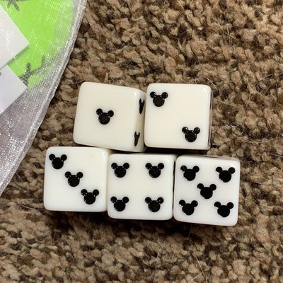 DICE Mickey Mouse Ears Set of 5 or 6 Dice Perfect for Card Games and ...
