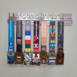 Personalized Medal Holder With Two Lines of Text Allied Medal Hanger ...