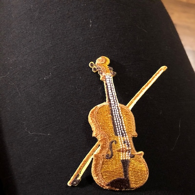 Violin/fiddle Musical Instrument Iron on Applique Embroidered Patch ...