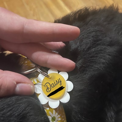 Daisy Flower Personalized Pet Tag, ID Tag With Style, Summer Dog Tag - Etsy
