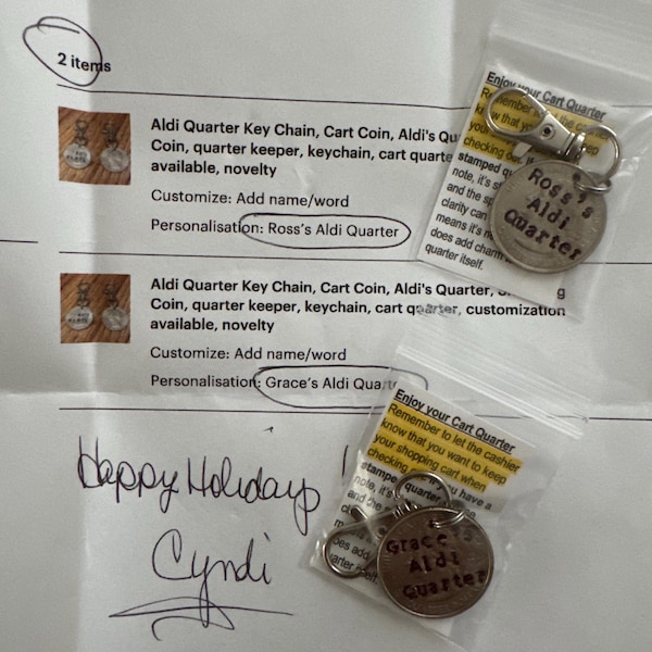 Aldi Quarter Key Chain, Cart Coin, Aldi's Quarter, Shopping Coin ...