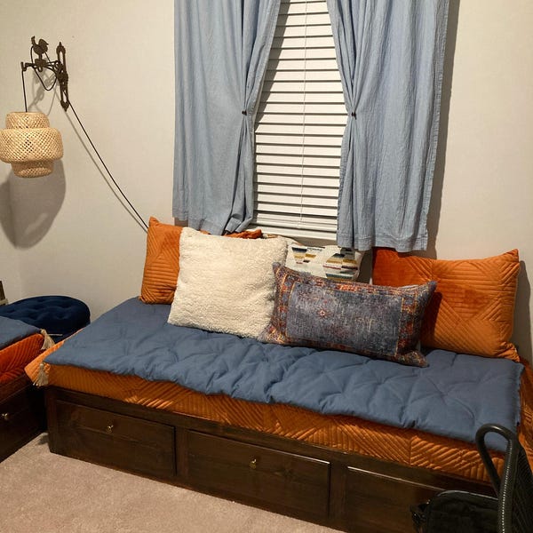 Linen Sofa Topper Couch Cover Pet Friendly Custom Size Handmade Couch ...