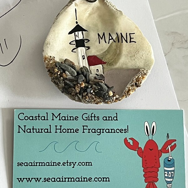Hand Painted Maine Scallop Shell Ornament - Maine Lobsters Toasting Red ...