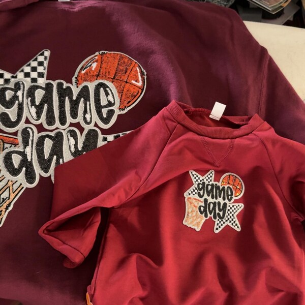 Sequin Basketball Game Day Patch: Chenille Sports Patch (11x11") - Etsy