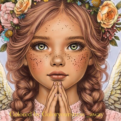 50 Angel Coloring Pages, Women Angels Coloring Pages, Girl, Grayscale ...