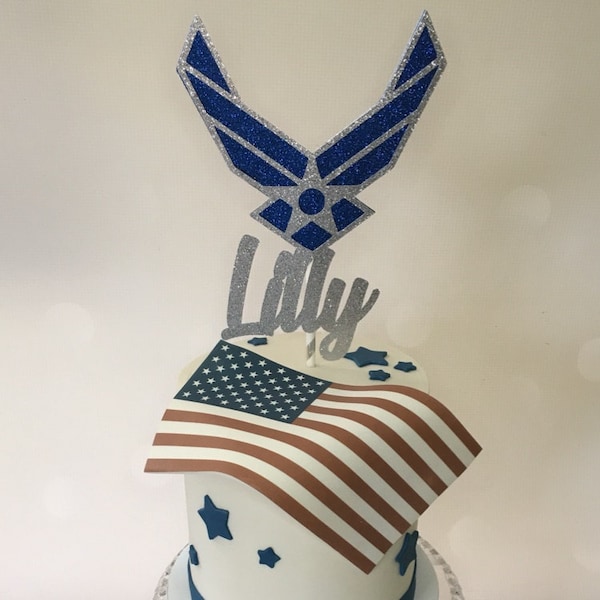 Personalized Air Force Emblem Cake Topper: Glitter, 6-inch NO SHED! - Etsy