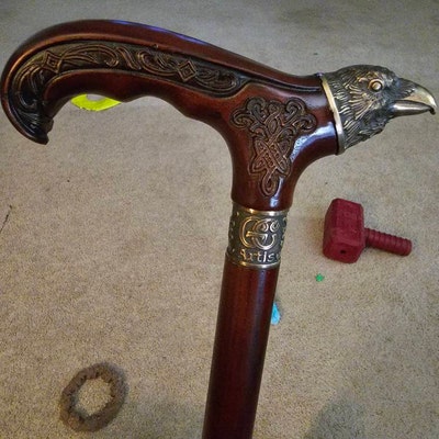 Christian Cross Wooden Walking Stick Cane Wood Carved - Etsy