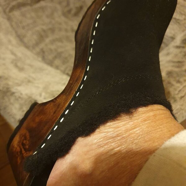 Swedish Classic Clogs With Wool Lining, Women Mules With Wool, Maguba ...
