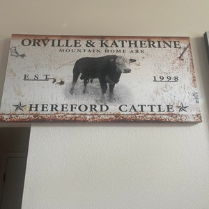 Rustic Cattle Ranch Sign Established Personalized Farmhouse Wall Art ...