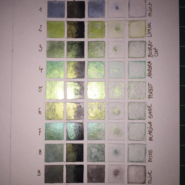 Shimmer Watercolor Set for Artist Dot Card Chrome Watercolor Trial Pack ...