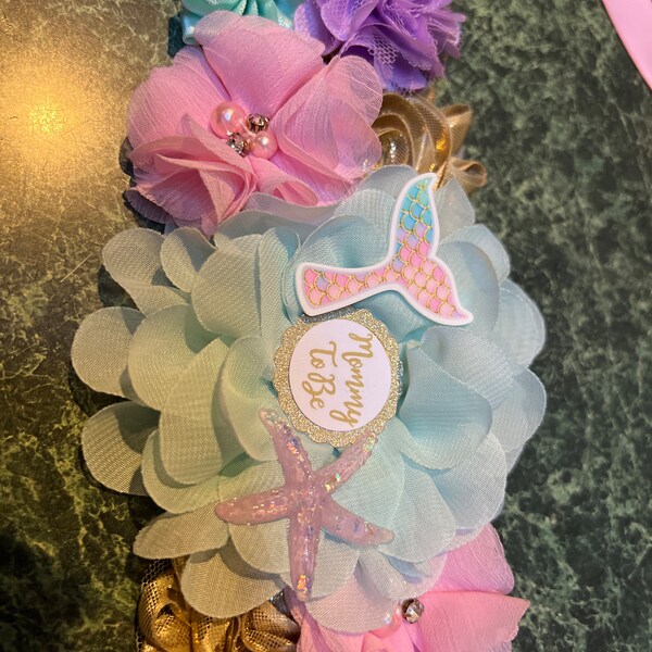 Mermaid Maternity Sash ,mermaid Baby Shower Sash, Pregnancy Belt ,mom ...