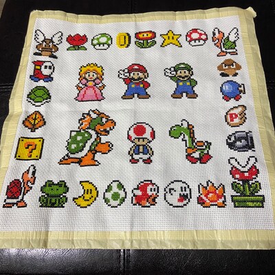 Super Mario Sampler retro Video Game Super Mario Cross Stitch Pattern ...